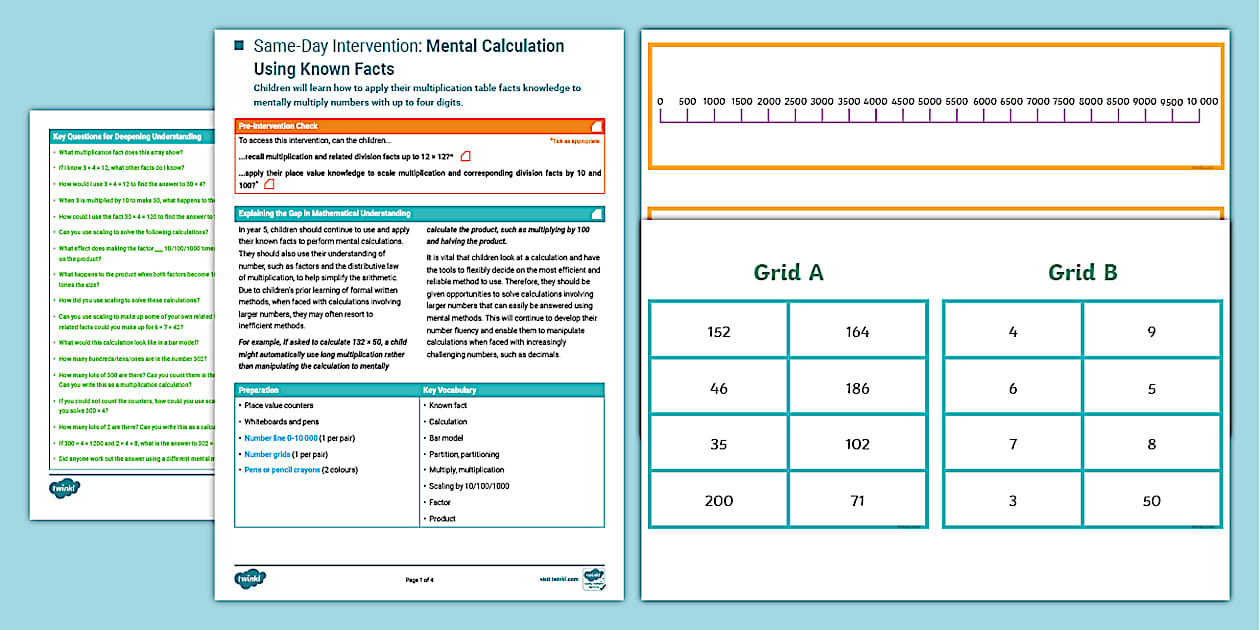 👉 Y5 Same-Day Intervention: Mental Calculation Using Known Facts