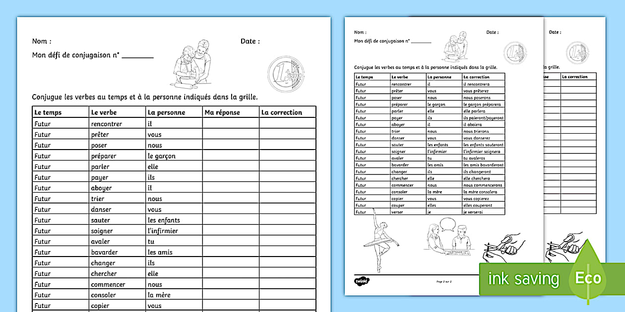 Défi de conjugaison : Les verbes en -ER au futur - Twinkl