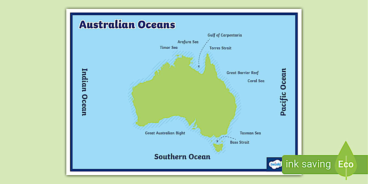 Australia Ocean Map | Year 3-6 Geography | Primary Resource