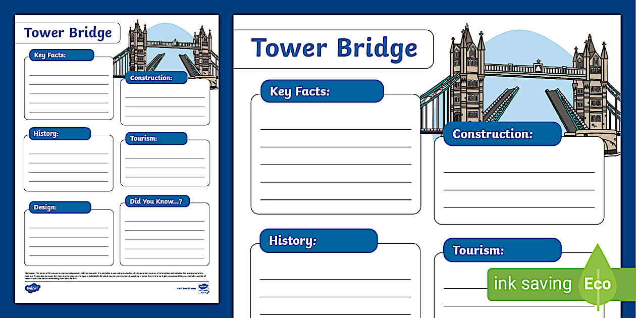 Tower Bridge Fact File Template (teacher made) - Twinkl