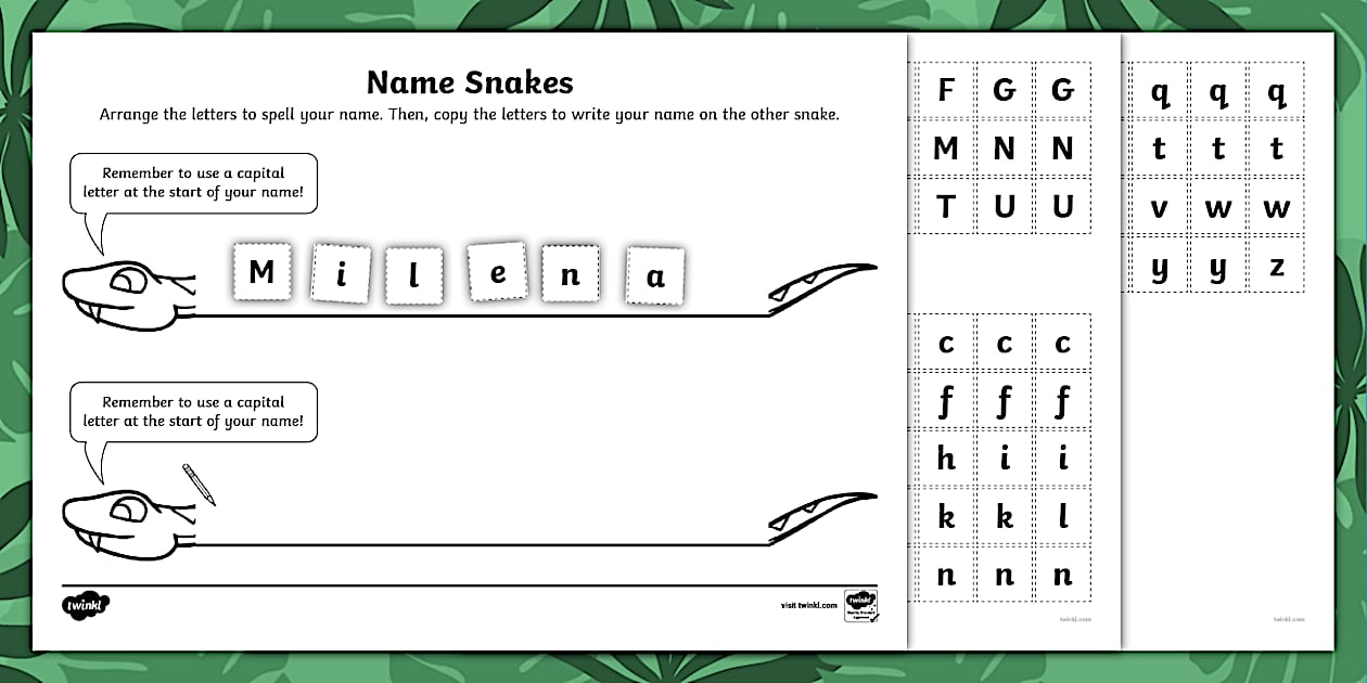 Name Snakes: Name Writing Activity (teacher made) - Twinkl