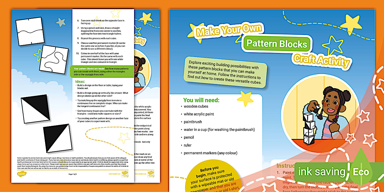 Make Your Own Pattern Blocks Craft Activity (teacher made)