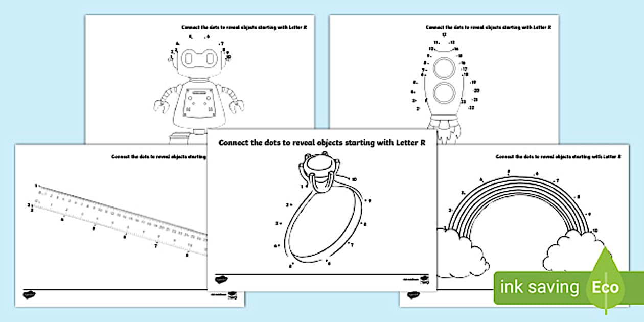Letter Dot to Dot R Activity Sheets - Templates - Twinkl