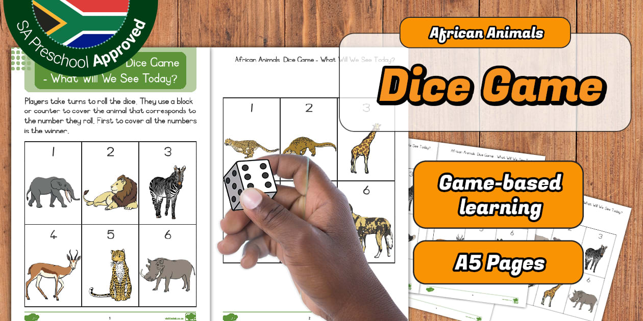 Preschool Themes - - Game: African Animal Dice Game