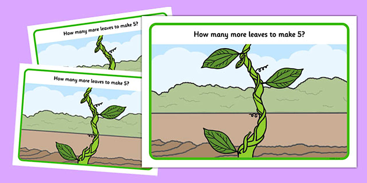 Beanstalk Leaves to Make 5 Modelling Dough Mats | Twinkl