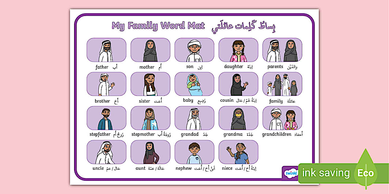 UAE Family Word Mat (teacher made) - Twinkl