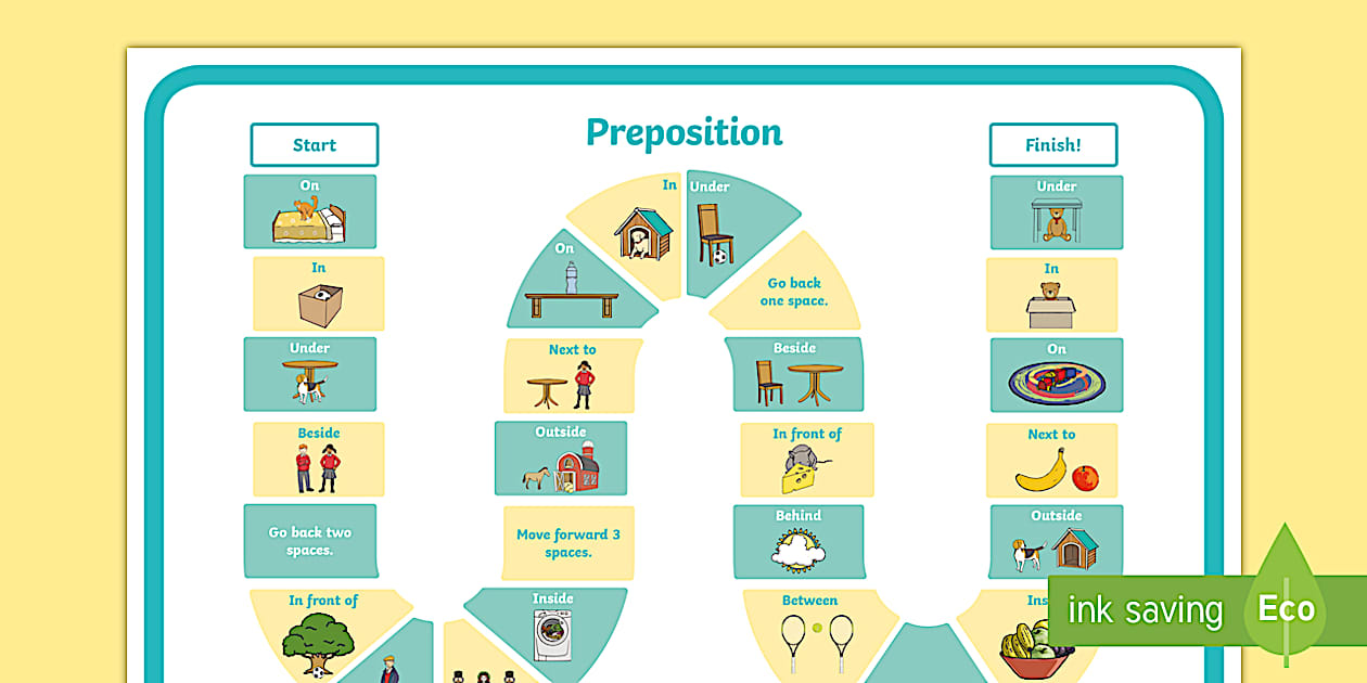 ESL Prepositions of Place Game - Board Game - Teaching Tool