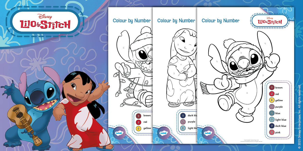 👉 Lilo & Stitch: Christmas Maths Colour by Number