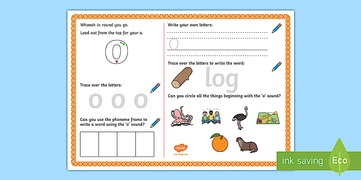 UAE EY 'o' Sound Activity Mat (teacher made) - Twinkl