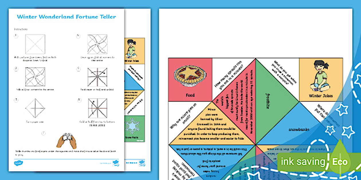 Winter Wonderland Fortune Teller (teacher made) - Twinkl