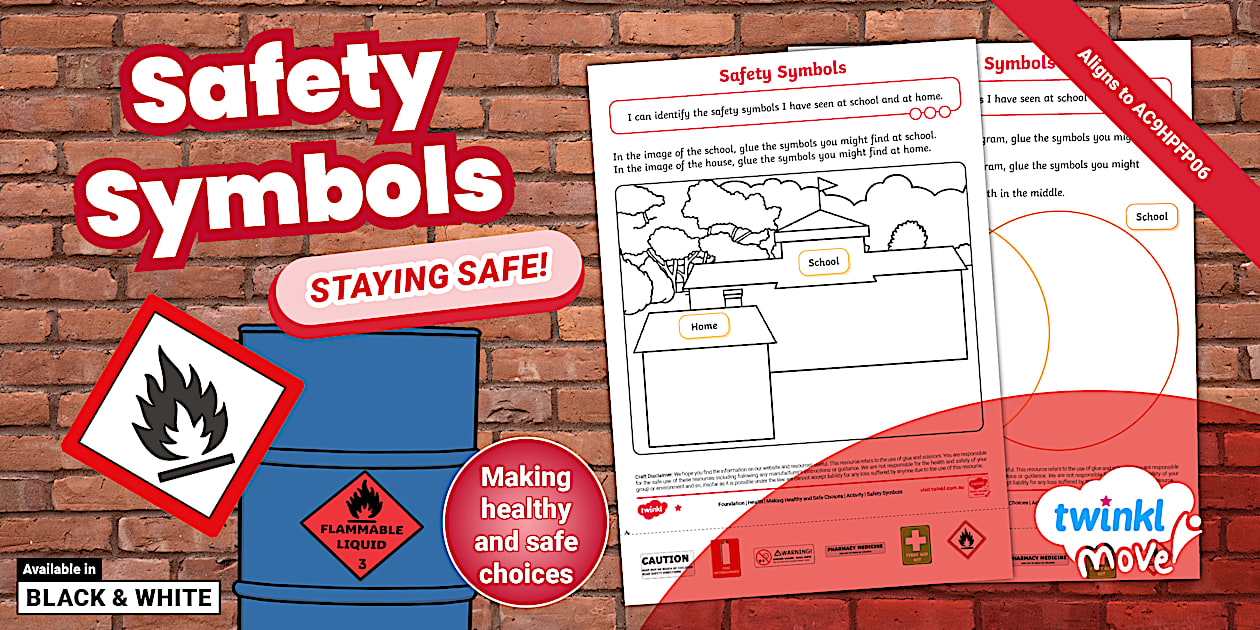 Safety Symbols Activity Sheet for Foundation