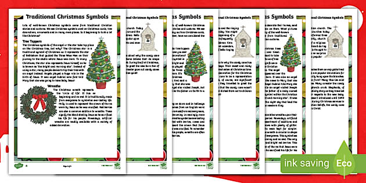 Higher Ability CfE Christmas Symbols Differentiated Reading Comprehension