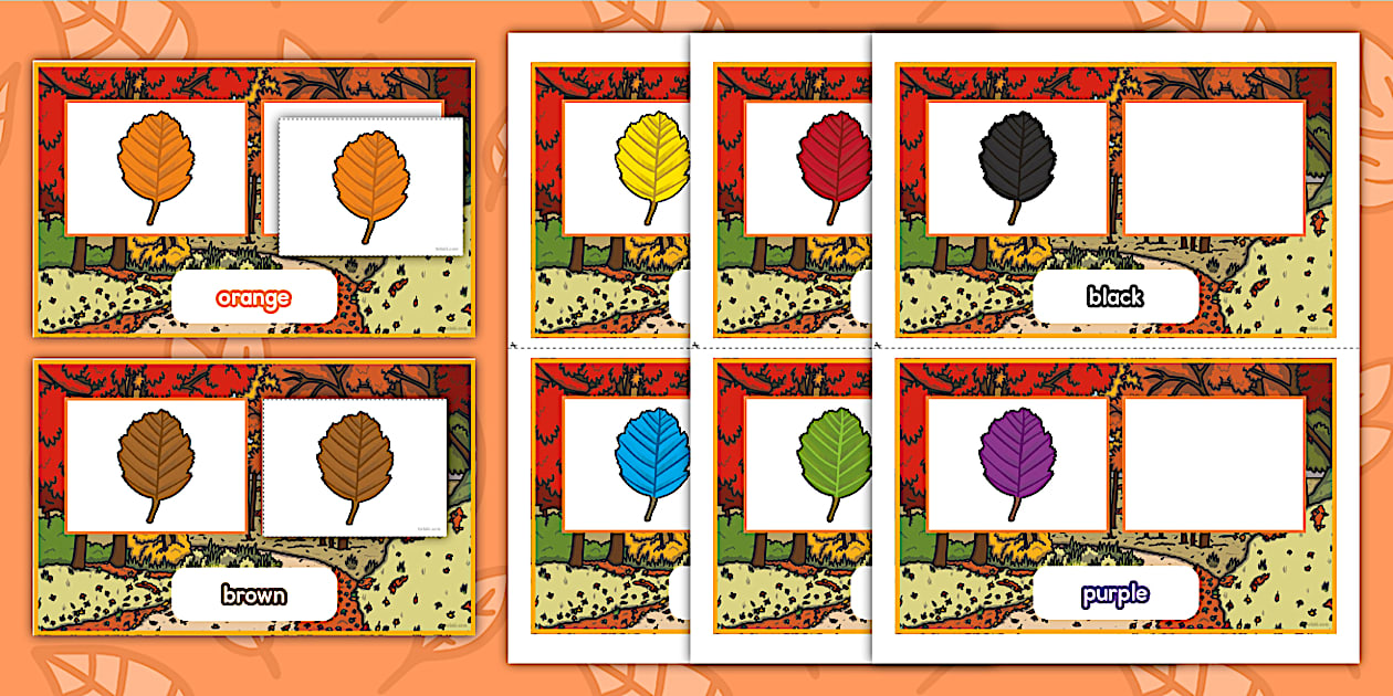 Early Childhood Fall Leaves Color Matching Busy Bag Worksheet