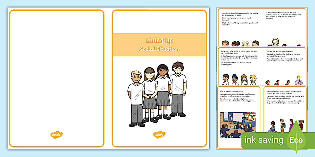 Social Situation: Lining Up (NZ) Booklet - Twinkl