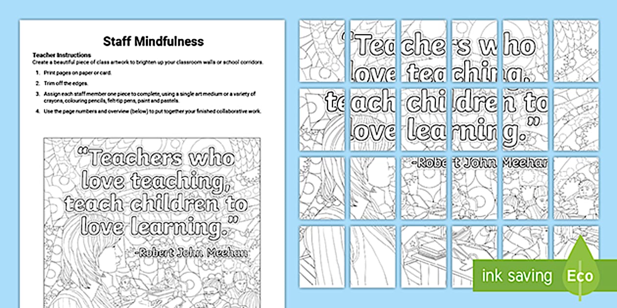 Staff Mindfulness Collaborative Colouring Activity Pack