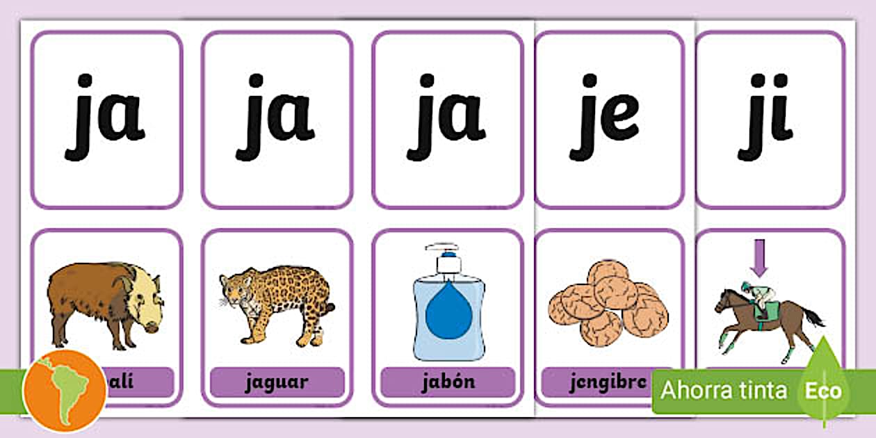 Juego de memoria con la letra j- Guía de trabajo