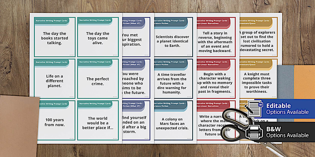 Narrative Writing Prompt Cards (teacher made) - Twinkl
