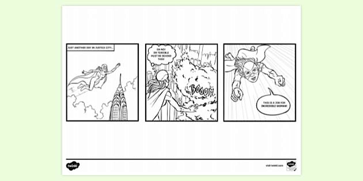 Comic Strip Colouring Sheet | Teaching Resources | Twinkl