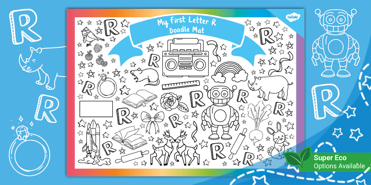 My First Letter R Doodle Mat (teacher made) - Twinkl
