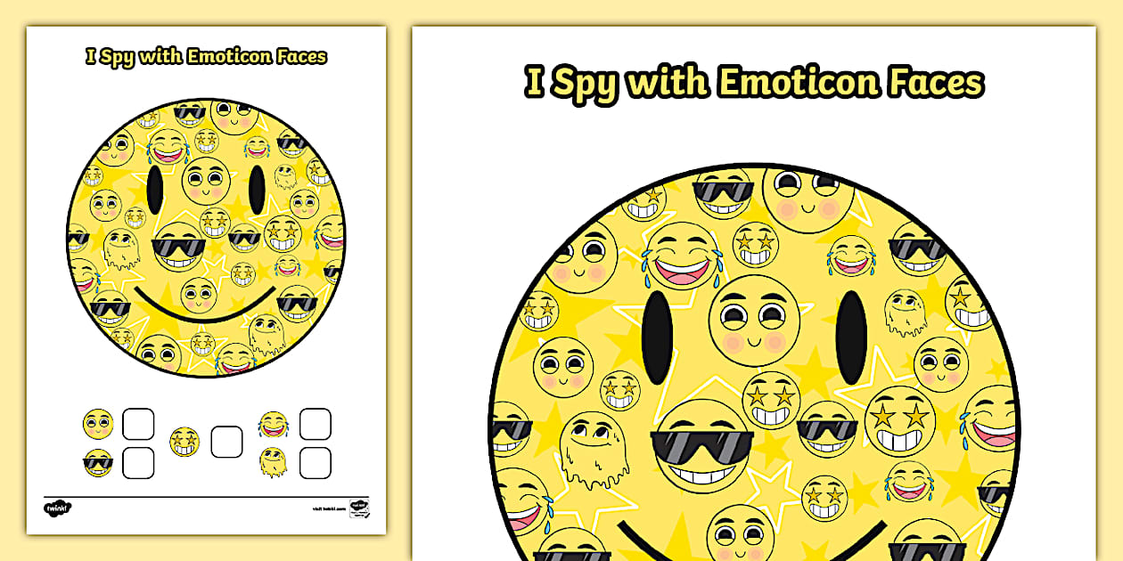 I Spy with Emoticon Faces Activity Sheet (teacher made)