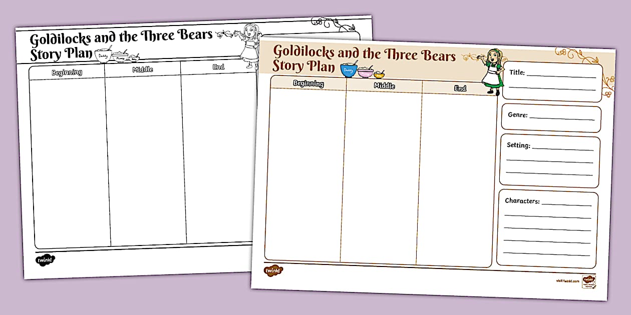 Goldilocks and the Three Bears KS1 Story Plan - Twinkl