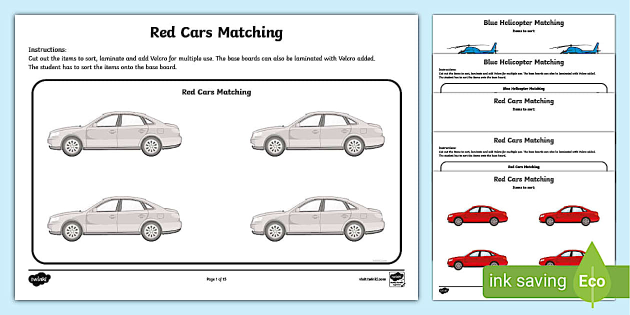 Editable Workstation Pack: Transport Matching Activities - Set 1