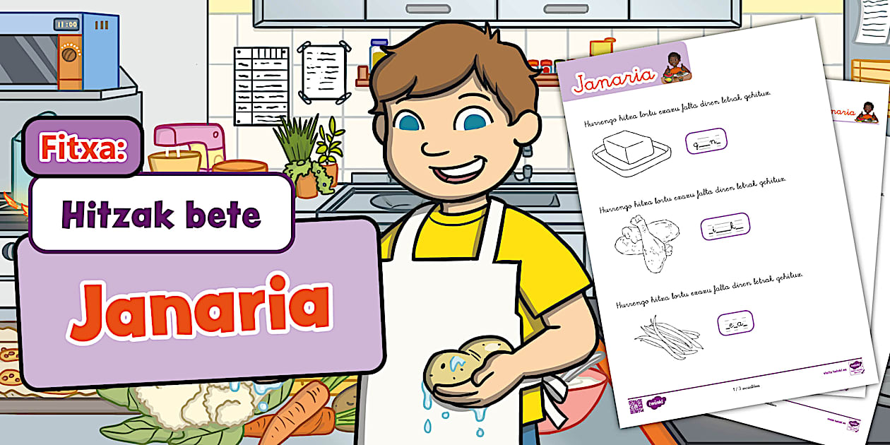 Fitxa: Hitzak bete - Janaria