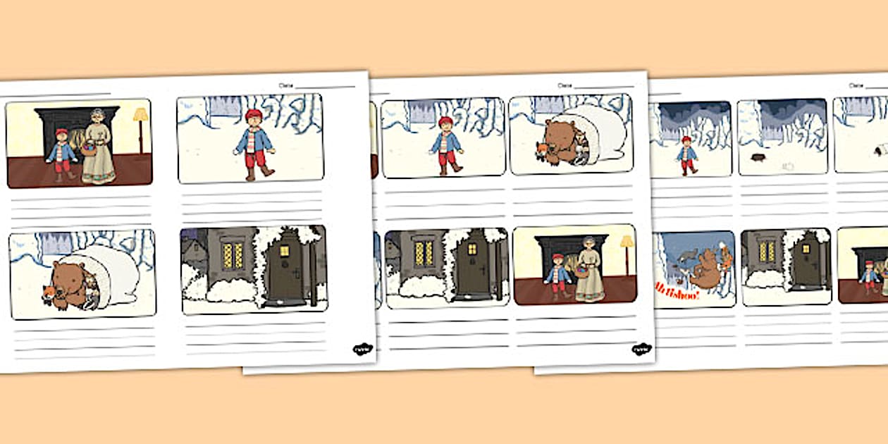 The Mitten Storyboard Template (teacher made) - Twinkl