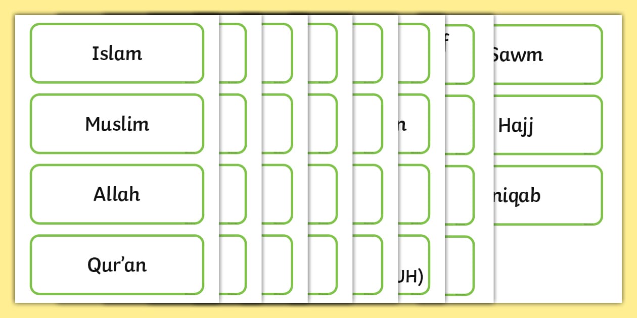 Islam Word Cards