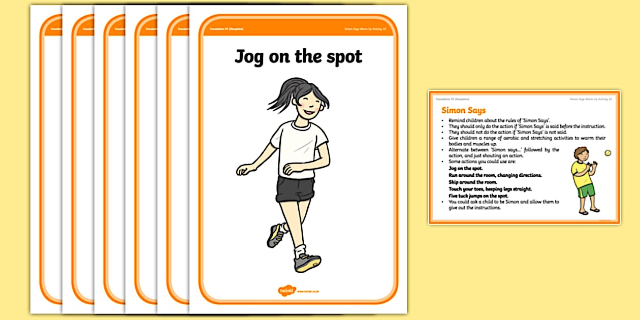 Simon Says Warm-Up Activity Card - Twinkl