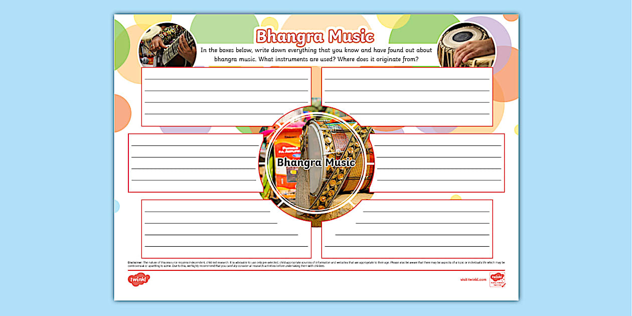👉 Bhangra Music Mind Map (teacher made) - Twinkl
