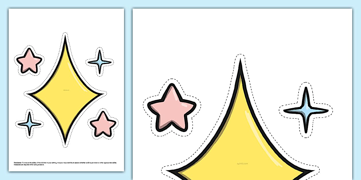 Sparkle Emoticon Cut Out (teacher made) - Twinkl