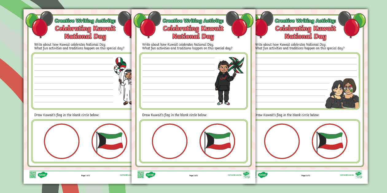 Creative Writing about Kuwait National Day | Fun Writing Activity for Kids
