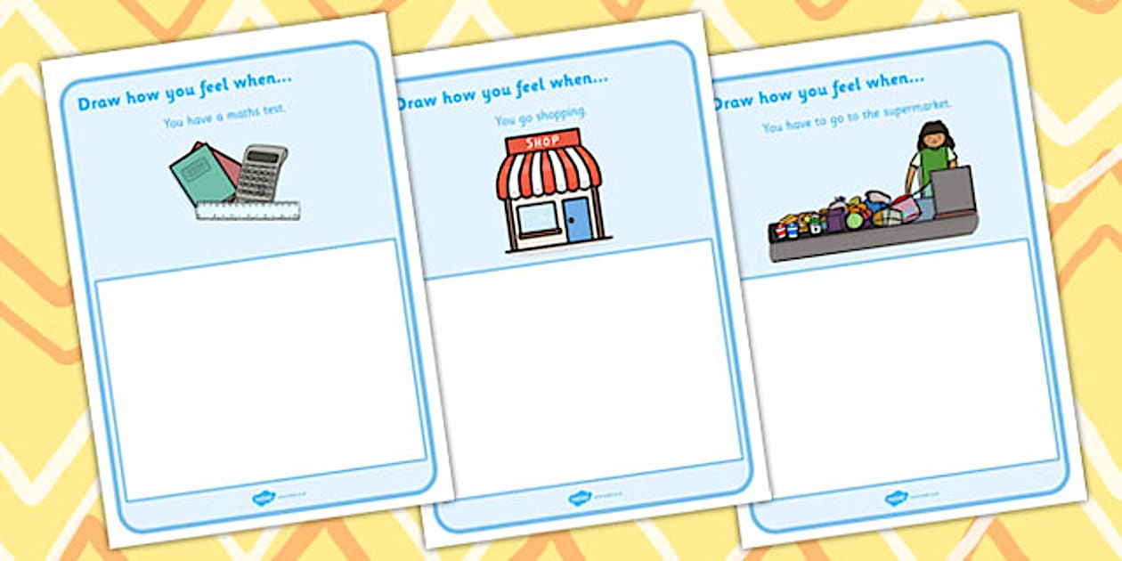 Draw How You Feel When Worksheet Set 2 (teacher made)