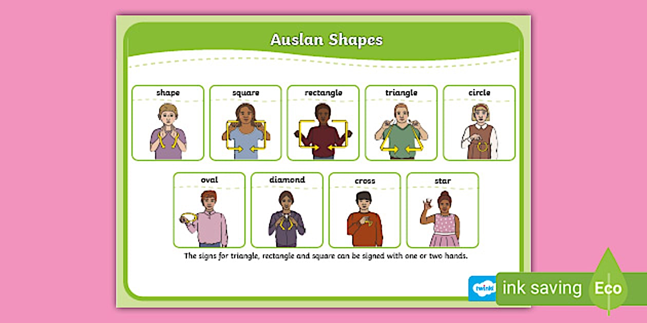 Auslan Shapes Word Mat (teacher made) - Twinkl