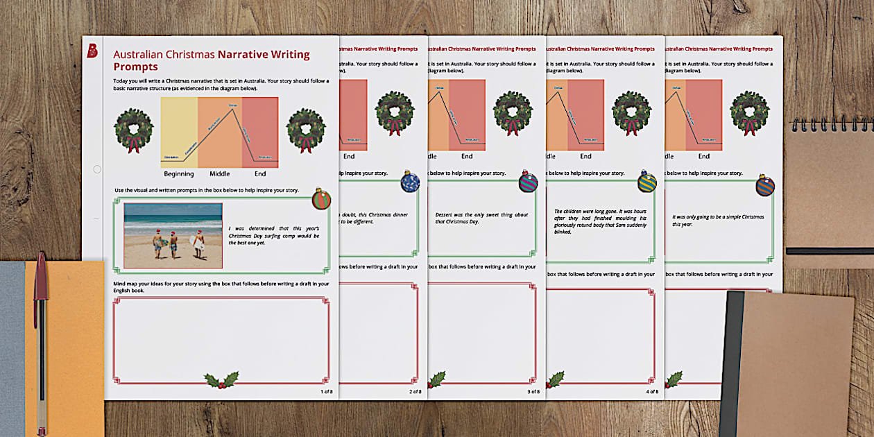 Australian Christmas Narrative Writing Prompts - Twinkl