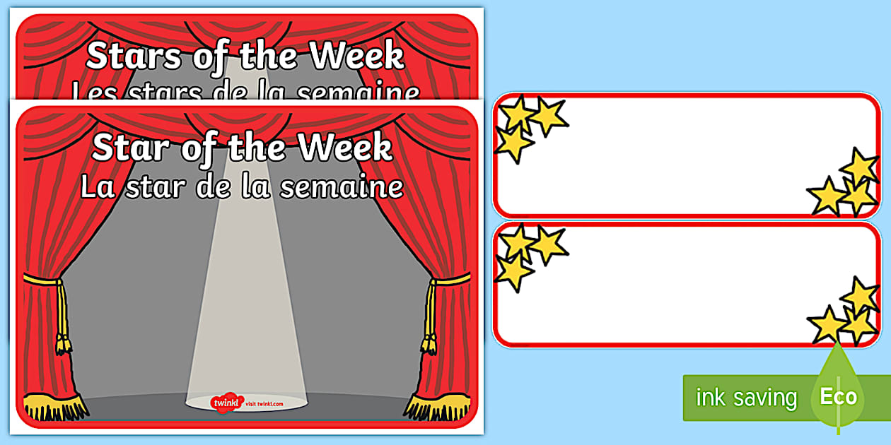 Editable Star of the Week Poster English/French - Twinkl
