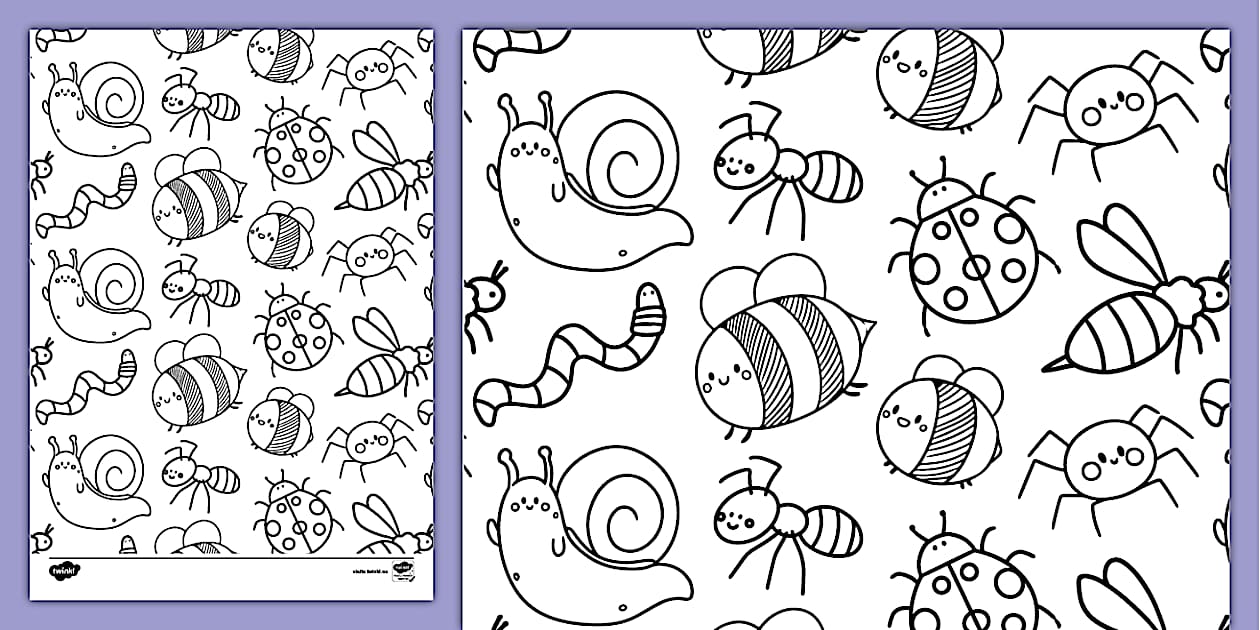 Hojas para colorear: Garabatos - Bichitos - Twinkl