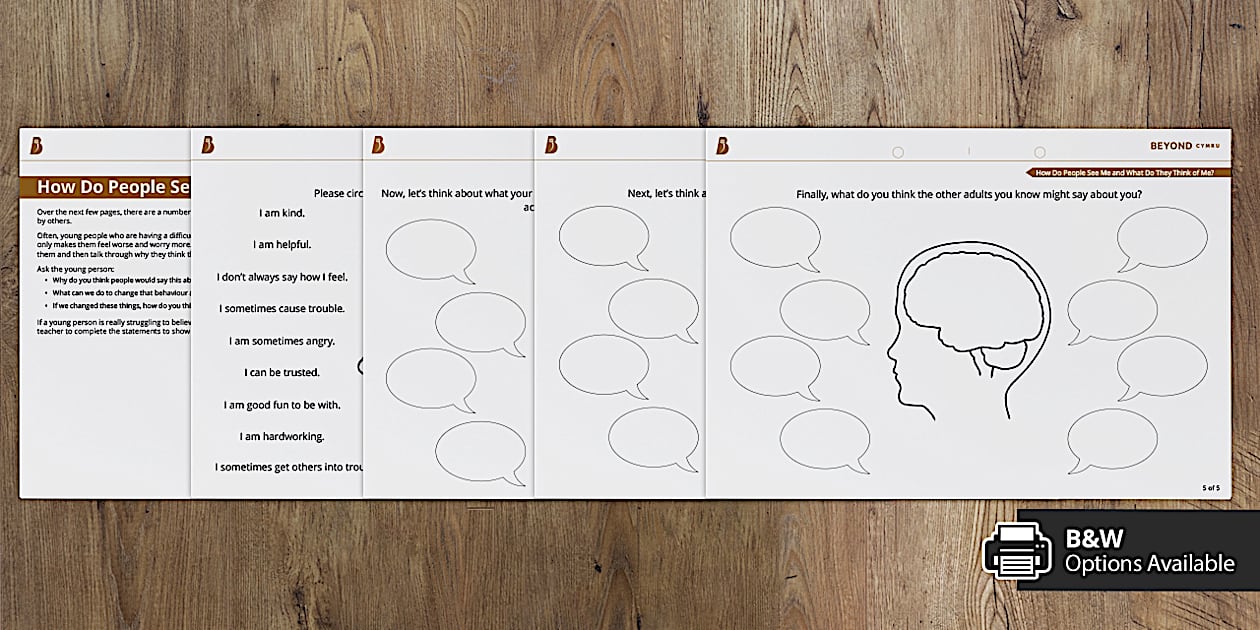 Beyond Cymru: How Do People See Me? Activity Sheet - Twinkl