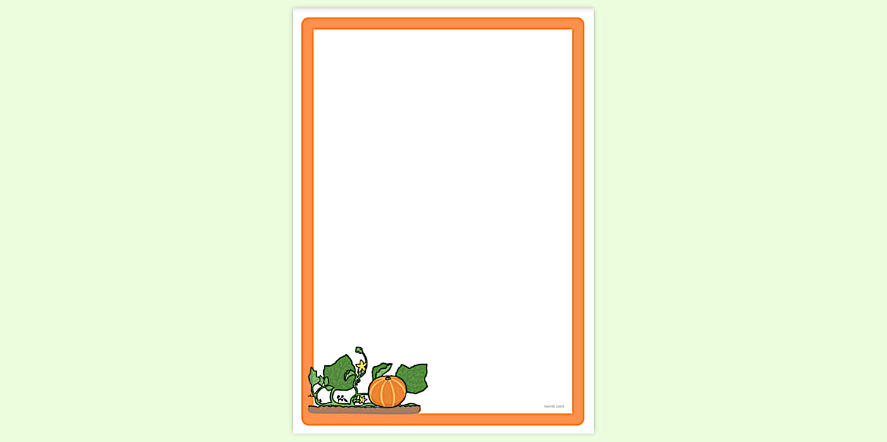 Pumpkin Patch Page Border (Hecho por educadores) - Twinkl