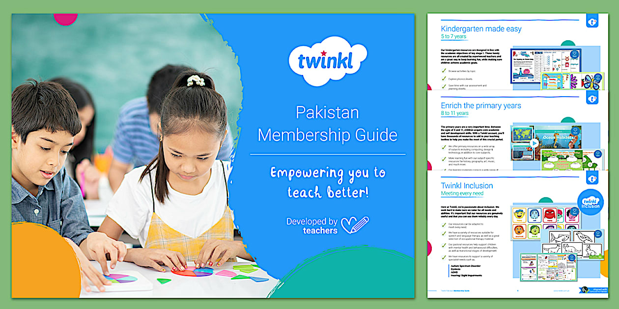 Twinkl Membership Guide Pakistan, user subscription, Guide