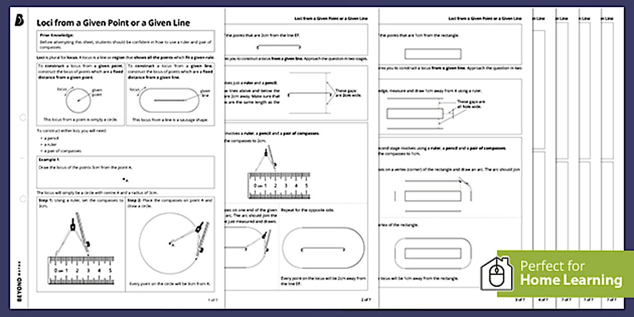👉 Loci Worksheet: Loci from a Given Point | KS3 Maths | Beyond