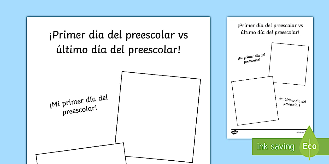 Marco de foto Mi primer día de prescolar vs mi ultimo dia Ficha de ...