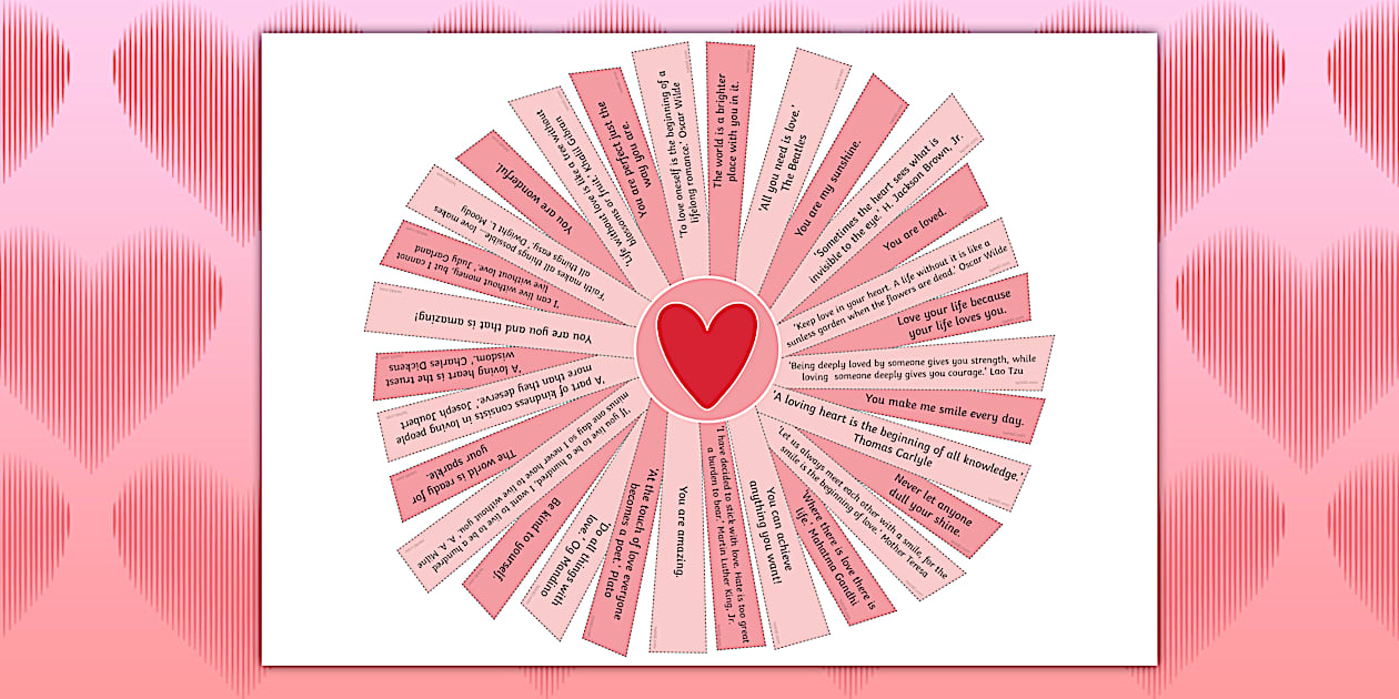 Valentine's Day Quote Tokens (teacher made) - Twinkl