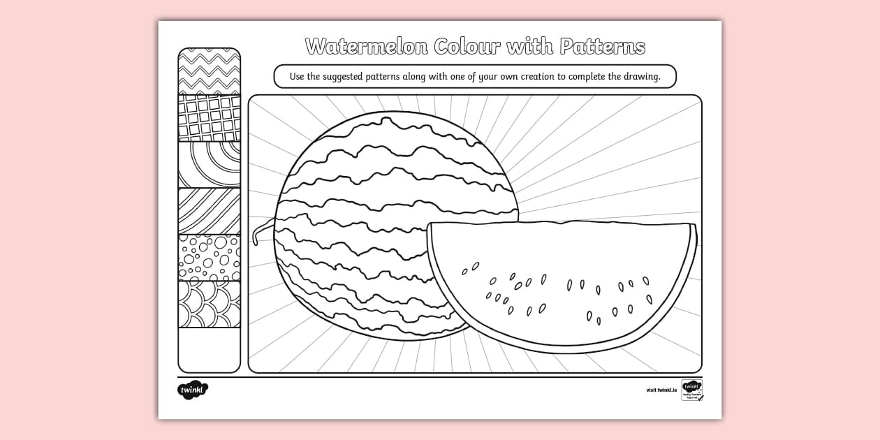 Watermelon Colour With Patterns Activity (teacher made)