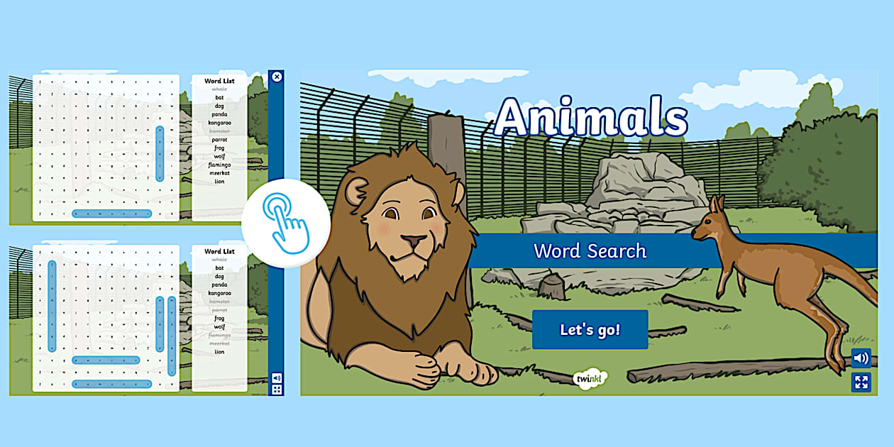 KS1 World Animal Day, Animals Interactive Word Search | KS1