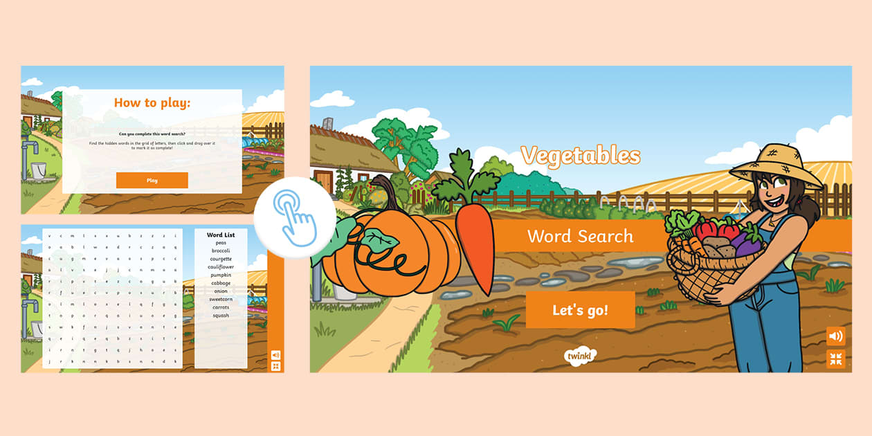Vegetables Interactive Word Search (teacher made) - Twinkl