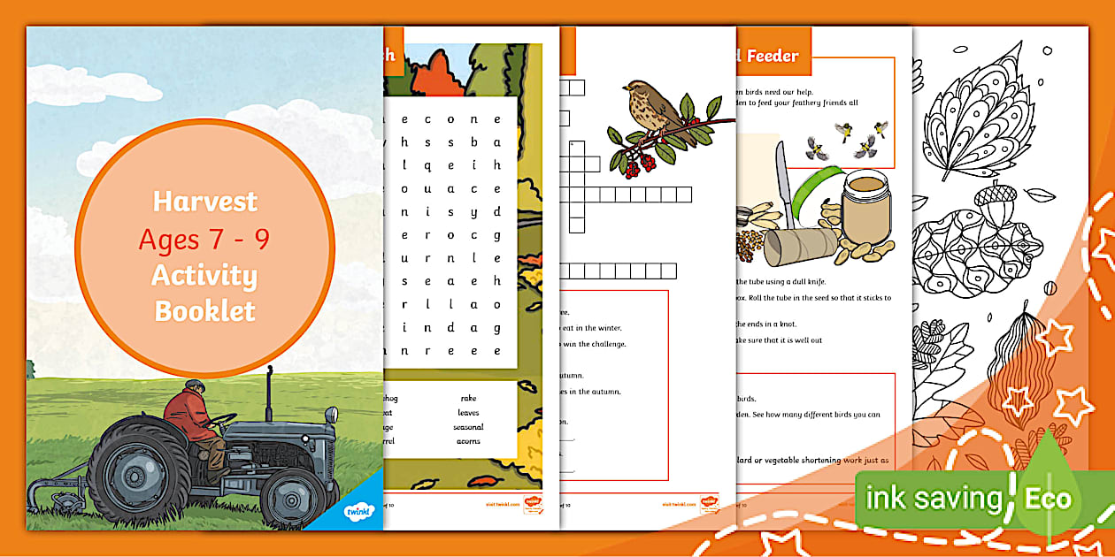 Harvest-Themed Activity Booklet (Ages 7 - 9) (Teacher-Made)