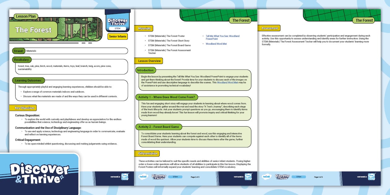 STEM (Materials) The Forest Lesson Plan (Senior Infants)
