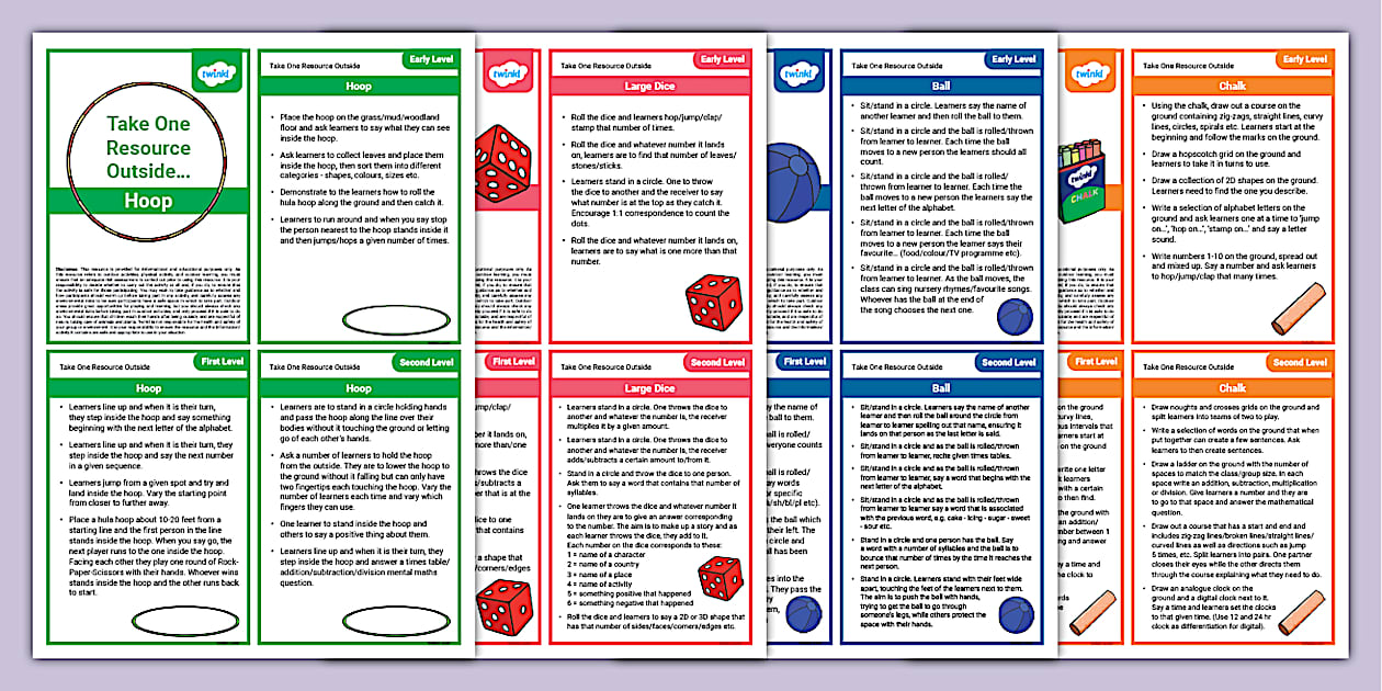 Take One Resource Outdoor Learning Teaching Ideas - Twinkl